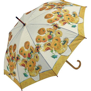 色鮮やかな名画が雨の日の気分を上げてくれます。細身のハンドルと軽量で強靭なグラスファイバー製の親骨なので、オシャレで持ち易いです。サイズ広げた時:φ103×L87cm、親骨の長さ:58.5cm(8本)個装サイズ：90×15×10cm重量約3...