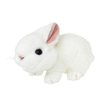 ホワイトの毛色がかわいいウサギのぬいぐるみです。※ぬいぐるみは手作業で縫製しているため、顔や形状に個体差がございます。商品画像との相違等による返品・交換は出来かねます。ご了承の上ご購入くださいませ。サイズ18cm個装サイズ：37×18×9c...