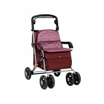 押し手側にバッグが付いているので出し入れ簡単です。座面は厚みのあるふわふわクッションなので、お尻が痛くなりにくいです。サイズ組立時:幅505×奥行660×高さ830〜890mm、折り畳み時:幅505×奥行250×高さ800mm、座面寸法:幅...