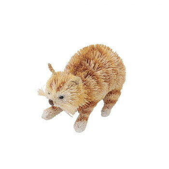 茶トラ柄がかわいいネコです。たわしと同じヤシ素材でつくったアニマルオブジェです。自然素材で作られた、素朴な表情の動物です。優しい気分にさせてくれます。※こちらの商品はハンドメイドのため、個体によって仕上がりが若干異なります。サイズ幅6×奥行...
