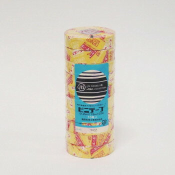 10巻入りの電気絶縁用ポリ塩化ビニル粘着テープです。サイズ全長20m×幅19mm個装サイズ：8×19×8cm重量個装重量：850g素材・材質ポリ塩化ビニル仕様カラー:イエロー生産国日本fk094igrjs