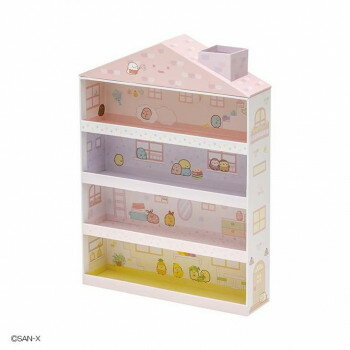 すみっコハウスケースがリニューアルして登場!各段の高さが高くなったので、帽子をつけたてのりぬいぐるみもおかたづけしやすくなりました。屋根の顔がポイント。サイズ約360×260×65mm個装サイズ：38×28×8cm重量個装重量：200g素材...