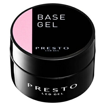 商品名PRESTO（プレスト）ベースジェル 8g仕様■内容量：8g柔軟性と硬さのバランスに優れたベースジェル平均的な硬さの爪におすすめのベースジェル。硬化後の柔軟性、硬さのバランスが良く、安定した接着性を発揮します。※ソークオフ可※撹拌不要...