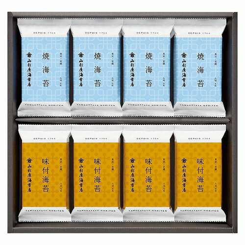 サイズ ハコ　約320×340×50mm SPEC ◆味付海苔（8切5枚）・焼海苔（8切5枚）×各8 ※ギフト袋をご利用のお客様はご購入お願いします。 卵 乳 小麦 そば えび かに 落花生 - - ● − - - − ご利用シーン イベン...