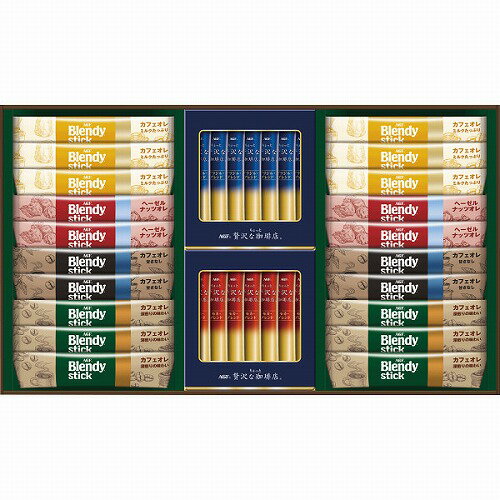 SPEC ◆ブレンディスティック（カフェオレ14g×6・ミルクたっぷり14g×6・甘さなし11．4g×4・ヘーゼルナッツオレ11g×4）、ちょっと贅沢な珈琲店スティックブラック（ブラジルブレンド・モカブレンド）各2g×7 ※ギフト袋をご利用...