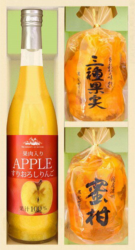 サイズ ハコ　　33×16.5×7cm SPEC ◆セット内容/信州産100％すりおろし林檎ジュース（500ml）・果実ゼリー（国産蜜柑・三種果実）（各400g）×各1 ◆賞味期間：常温1年 ※ギフト袋をご利用のお客様はご購入お願いします。...