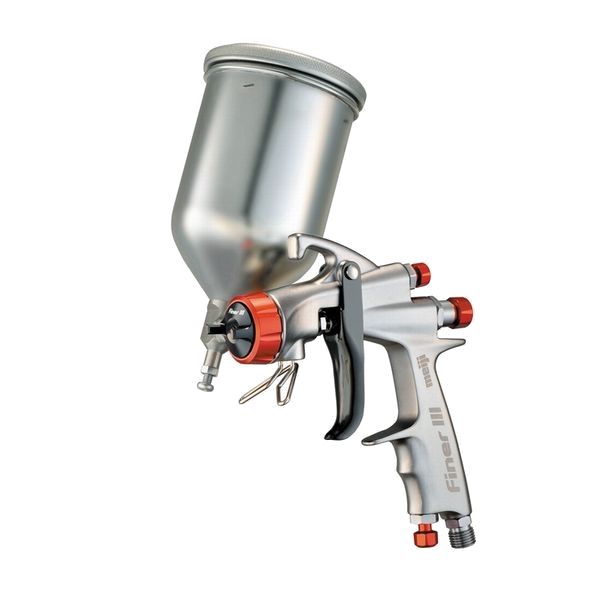 【セット内容】 スプレーガン：FINER3 塗料カップ：4GF-U (内容量：450ml、脚付フリーアングル) ・FINERII PLUSの特徴を引き継ぎ、タッチアップからブロック塗装、さらにぼかしまで可能な広い調整範囲を持ったスプレーガン...