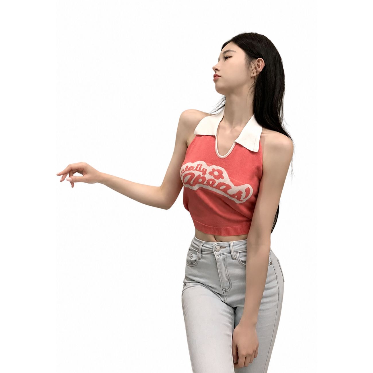 　　　 ◆◇◆売れている秘密◆◇◆ [Free Size] バスト:78 着丈:47 【華やかなデザイン】このレディース キャミソールは、肌を明るく見せるコーラルピンクと白のコントラストが目を引く一着です。ホルターネック トップスとして首元...