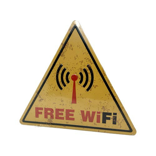 Free WIFI Tin Sign NO,4 ブリキのFREE WIFI看板。 ビンテージ感あふれるブリキ製で、さび風の仕上げが魅力的のアイテムです。 パブやバー、飲食店はもちろん家にもガレージやお部屋のインテリアとしてアメリカの雰囲気が...