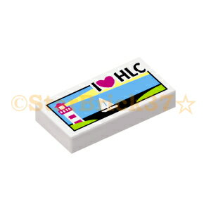 レゴ[LEGO]パーツばら売りのタイル1×2[I Heart HLC]のホワイトです。レゴ[LEGO]パーツばら売りのタイル1×2[I Heart HLC]のホワイトです。