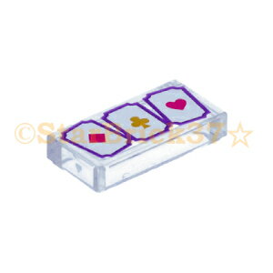 レゴ[LEGO]パーツばら売りのタイル1×2[トランプ絵柄]のトランスクリアです。レゴ[LEGO]パーツばら売りのタイル1×2[トランプ絵柄]のトランスクリアです。