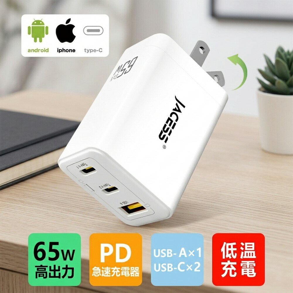 メーカー希望小売価格はメーカーサイトに基づいて掲載しています ●長時間の充電待ちにさようなら！65W 急速充電器 長時間の待ち時間は人をいらいらさせますか？ それなら、当社のtype-c充電器は間違いない選択です！ Jacess pd 充電...