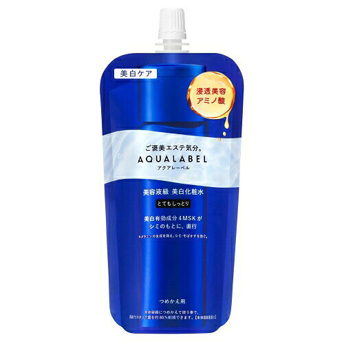AQUALABEL TREATMENT LOTION BRIGHTENING　シミを防いで、うるおって明るい肌へ 美容液級化粧水美白有効成分4MSK*がシミのもとに、直行。キメの奥までじゅわ〜っと浸透（角層まで）。シミ・そばかすを防ぎ、うる...