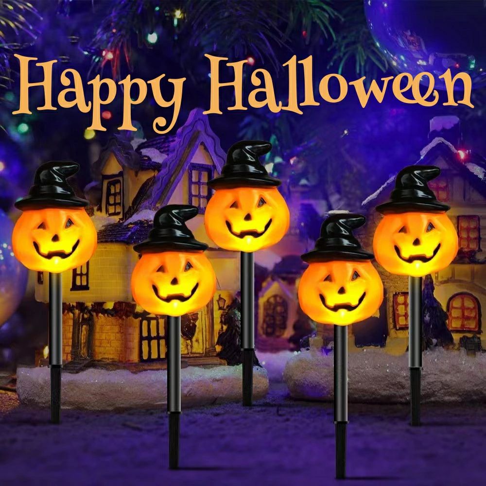 【5個入りハロウィーン ストリングライト】カボチャ、髑髏と幽霊各5つ付いたストリングライトのセット、とてもかわいい。中庭、玄関前、道路の隣での使用に特に適しています。 【ソーラー充電】スイッチをオンにして、直射日光の下に置いて、日中は太陽光...