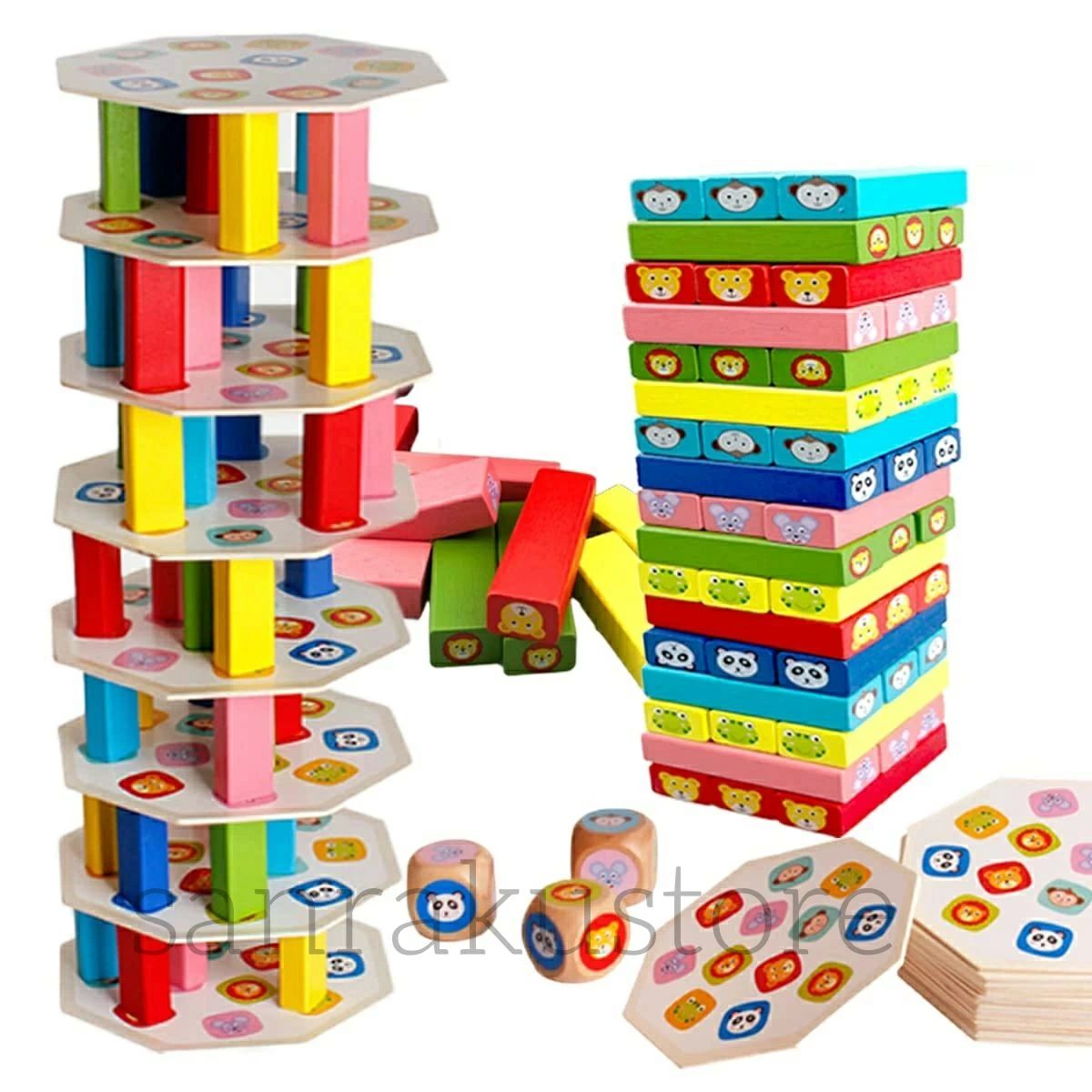 商品情報 商品名 送料無料 5in1 ボードゲーム 知育玩具 大容量 82PCS 家族向け バランスゲーム ドミノ タワー 収納ケース付き 幼児 小学生向け 教育ゲーム 材質 天然木材、プラスチック サイズ ブロック：各約4〜5cm、円皿：...