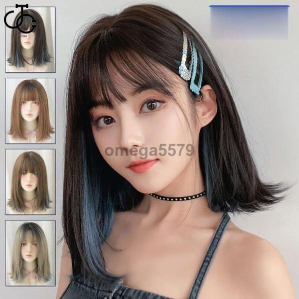 【品名】：レディースウイッグ 【長さ】：約15cm(前髪) 約40cm(後髪) 【重さ】：約250g 【素材】：約120度耐熱性ファイバー 【産地】：中国 検索ワード： ウィッグ ロング ショート　フルウィッグ 部分ウィッグ　つけ毛　グラデ...