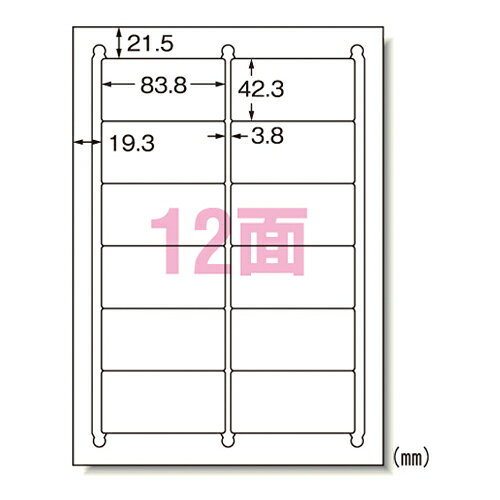 　【エーワン】 マルチプリンタラベルA4判12面 （31275）商品スペック※仕様変更で商品画像と異なる場合があります。ご了承ください。