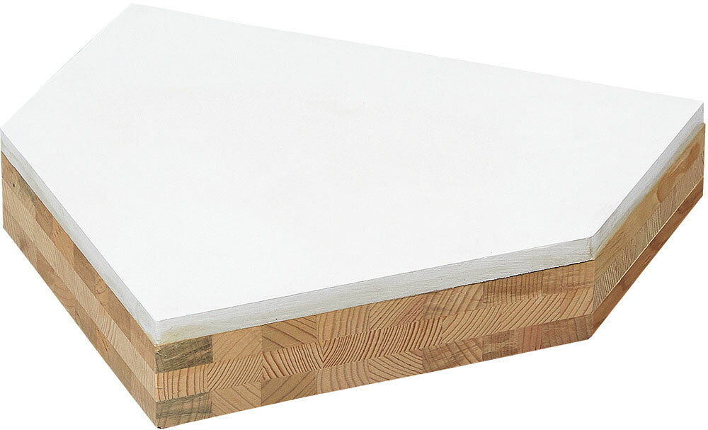 商品本体サイズ：43.2×21.6×30.5cm、厚さ/木台6cm、ゴム部/2cm商品重量：10kg野球、ソフトボール用のホームベース。木(赤松)日本学校体育 器具 施設 会場 グランド 球技 野球 ソフトボール 部活 チーム クラブ