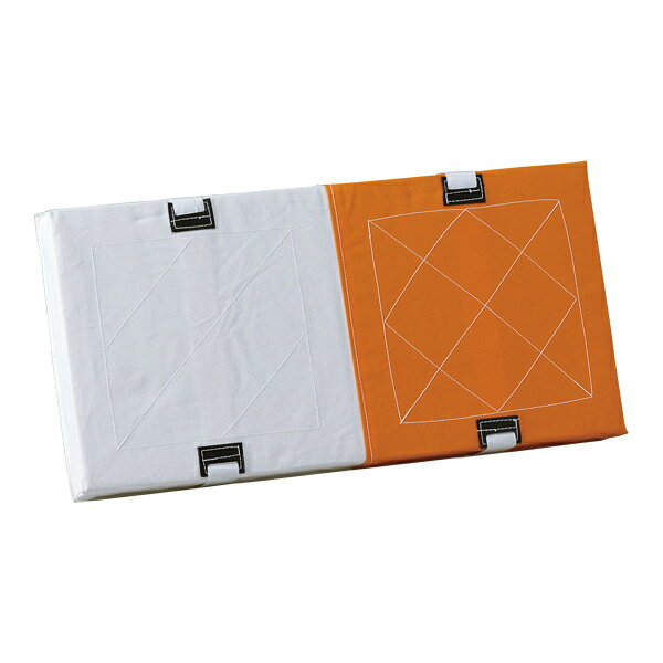 商品本体サイズ：38.1×76.2cm、厚さ7.6cm商品重量：3.1kg(公財)日本ソフトボール協会検定品。主材/外被帆布(白/綿9号、オレンジ/エステル4号)、芯材/ウレタンチップモールド日本ダブルベースのみ学校体育 器具 施設 会場 ...
