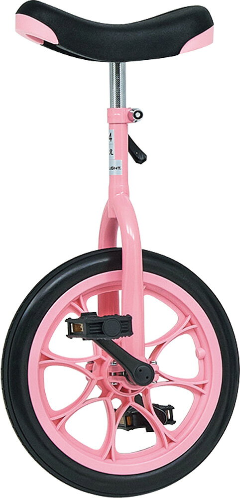 商品本体サイズ：サドル高さ59〜69cm商品重量：3.7kg教材向きノーパンクタイヤ一輪車。フレーム/スチール、ホイール/ポリプロピレン、タイヤ/ポリウレタン(ナイロンワイヤー入り)、サドル/ポリウレタン・スチール青・ピンクの2色からお選び...