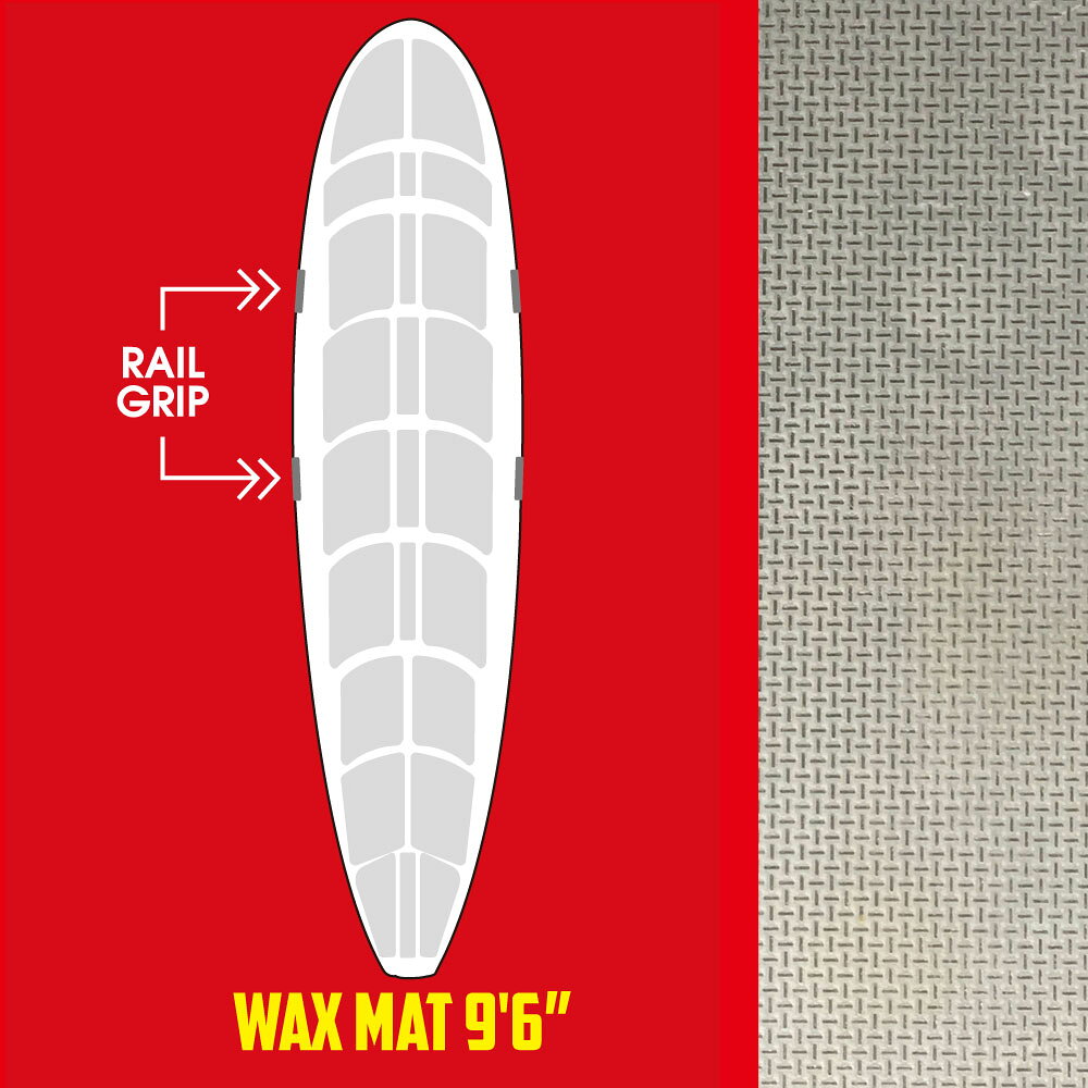 【WAX MAT 9'6 W】・テールパネル 4×12inch：2枚・バックパネル 7×12inch：2枚・ミドルパネル 8×12inch：10枚・1/4 ミドルパネル 8×3inch：2枚・1/2 ミドルパネル 8×6inch：2枚・セン...