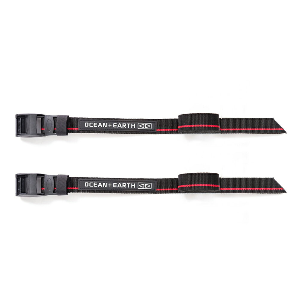 【TIE DOWN STRAPS（タイダウンストラップ）】・ルーフラック付きの車用サーフボードストラップ・柔軟性が高く、摩耗・UV・衝撃などに強い織り素材をベルトに採用・バックルにベルトを通すだけの簡単な固定方式・車やボードへの傷を防ぐバッ...