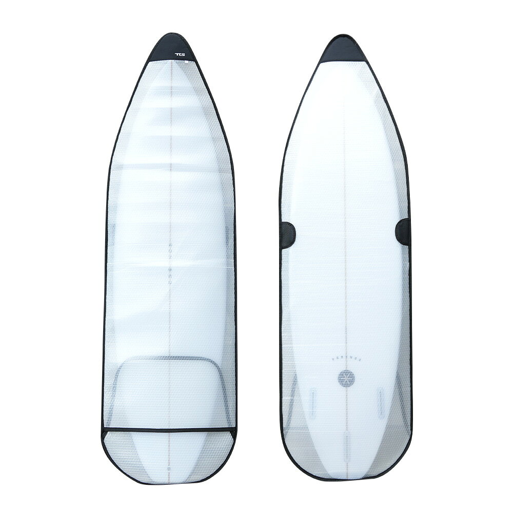 【 TLS AIR BUBBLE CASE｜インナーケース 】■ 仕様・ベンチレーションシステム仕様（通気孔口を設置）・2層のエアーパッキン構造によりサーフボードを守る・「硬め・厚め・強め」のバブルシート採用・ノーズは厚手生地仕上げ・簡易サ...