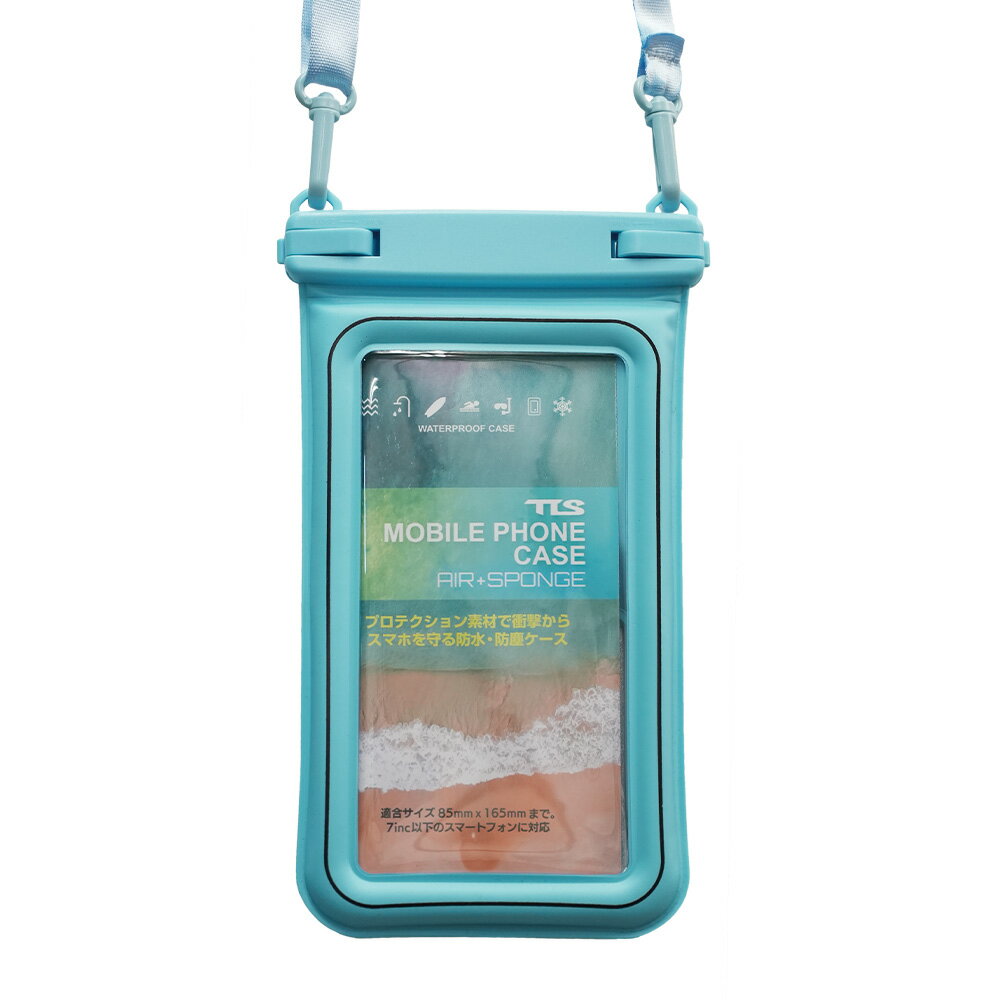 【 TLS MOBILE PHONE CASE AIR + SPONGE ｜防水スマートフォンケース 】プロテクション素材で衝撃からスマホを守る防水・防塵ケース。■ 仕様収納可能スマートフォンサイズ：約85×165mmまで＊約7inch以下...