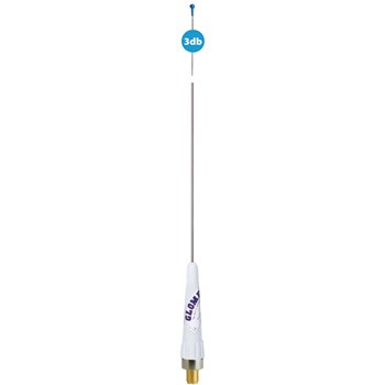 ■型式：RA1225■全長：2.4m(8フィート)■利得・ゲイン：6db■付属品：1インチ×14スレッド取付ベース。4.5m同軸ケーブル、接続コネクター(PL259タイプ)付属●ファイバーグラス製アンテナ。※オス(MP)タイプのアダプターが...