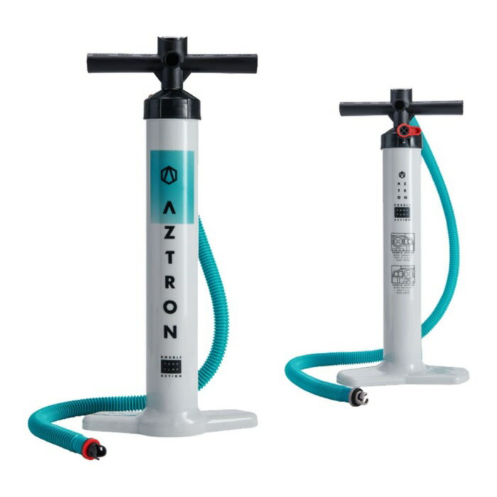 ■サイズ：63×28×13cm■重量：1.1kg●SUP用のダブルアクションハンドポンプ。●押しても引いても空気が入り、迅速かつ簡単に膨らませることが可能。●スイッチによってシングルアクションへ切り替えることも可能。●空気圧が確認できるプレ...