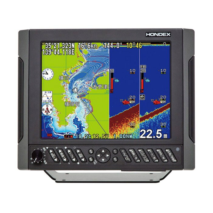 ＜基本＞■画面：12.1型カラー液晶(800×600)■表示画面：横型専用■電源：DC11-30V■消費電力/電流(平均)：約20W 1.6A/12V■サイズ(mm)：W358×D146×H242■付属品：振動子(TD25 3P-8m)、電...