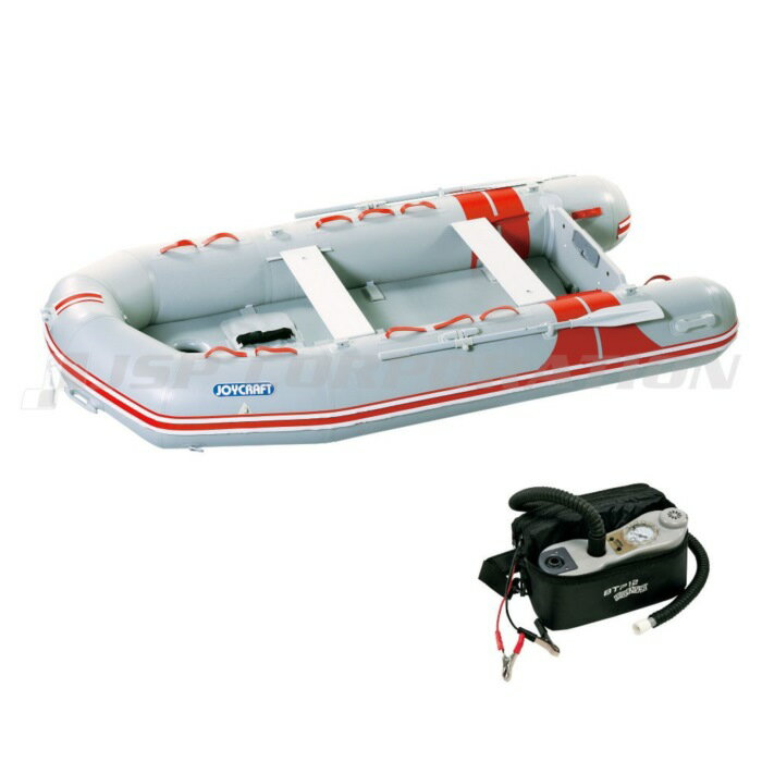 ■SSセット品：JES-336ゴムボート、ランチングホイール(スライド式/40cmタイヤ)、ホンダ2馬力船外機、エンジンオイル、4.5Lガソリン携行缶【ジョイクラフト 5人乗り ゴムボート JES-336】■予備検査証付き■定員：5人■積載...