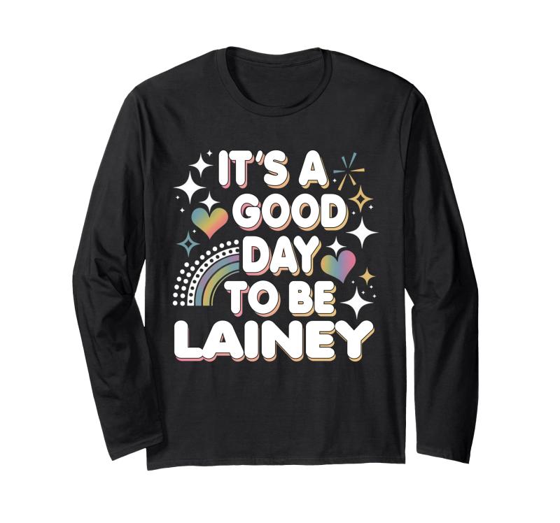 Lainey パーソナライズ レトロ ガールズ カスタム Lainey 名前 長袖「It's A Good Day To Be Lainey」デザインでプライドとポジティブさを示しましょう。 カジュアルなお出かけ、お祝い、特別なイベントなど...