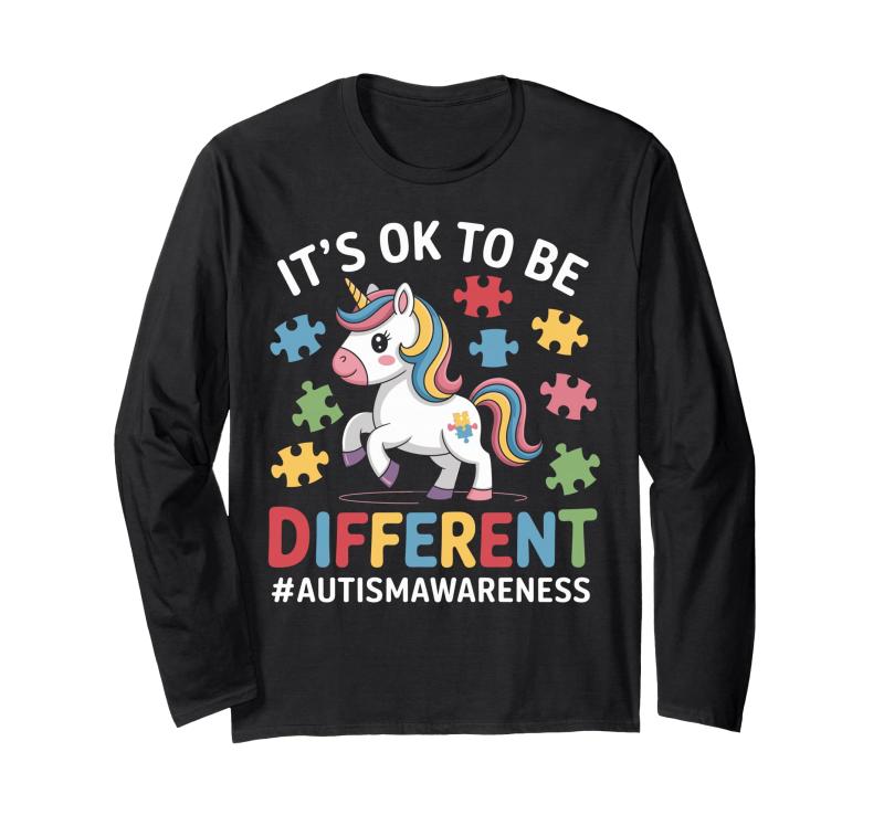 It's OK To Be Different Autism Awareness Toddlers Girls 長袖This design beautifully blends the power of autism awareness w...