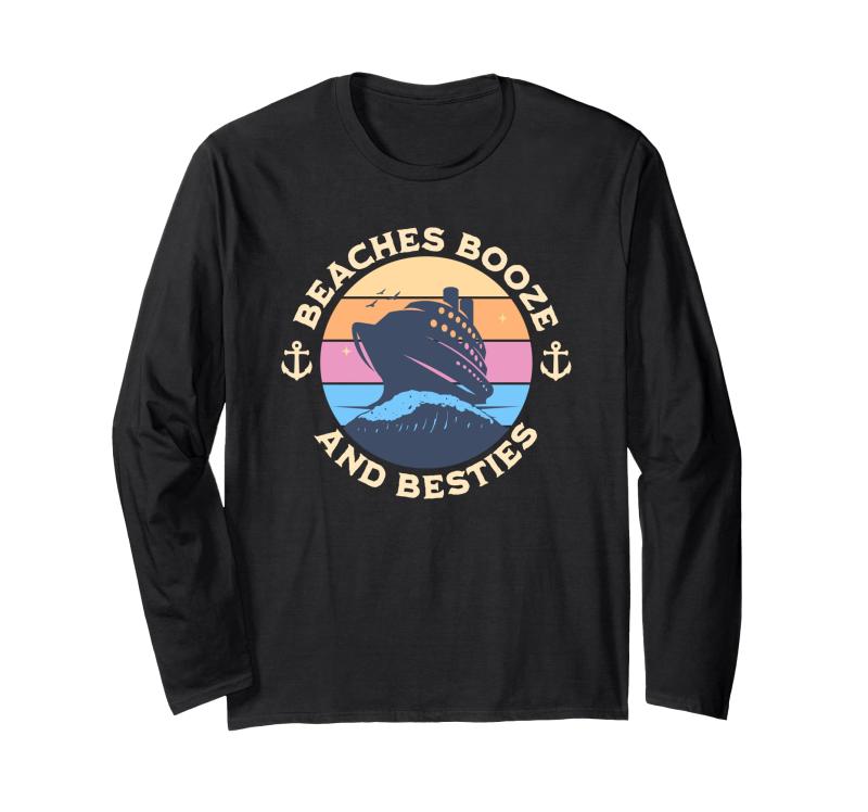 おそろいのバケーション ビーチ Booze &amp; Besties クルーズ バケーション 長袖おそろいのバケーション ビーチ Booze &amp; Besties クルーズバケーション。週末旅行やバケーションで旅行する女の子グループ...