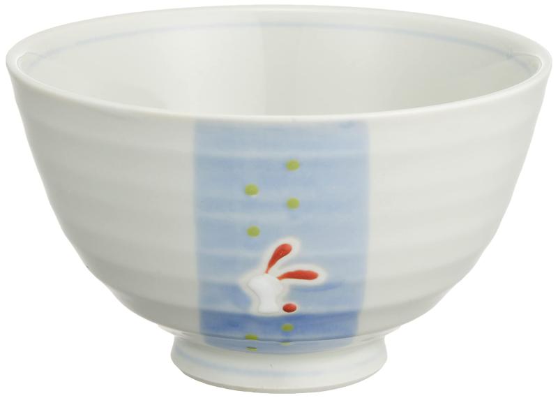 浜陶 野うさぎ 飯碗
