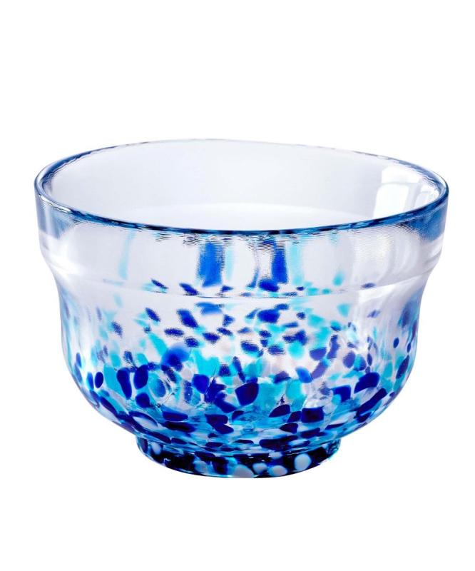 ヤマキイカイ(Yamakiikai) CRYSTAL 抹茶椀 ブルーホワイト W614虹のスキャット