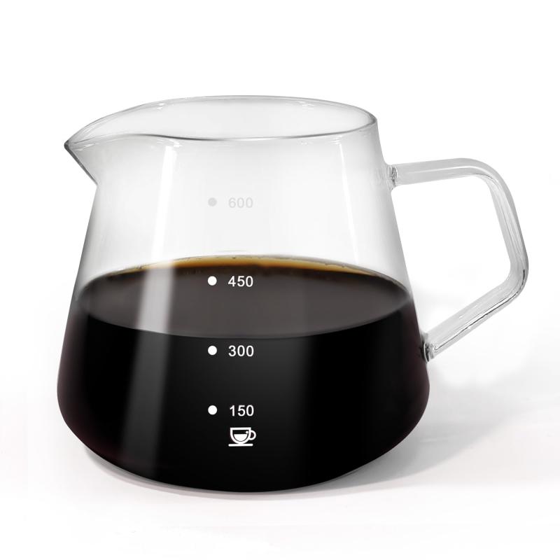 FGIUKC コーヒーサーバー 耐熱ガラス コーヒー ハンド ドリップ 器具 電子レンジ対応 目盛付き ハンドドリップコーヒーサーバー おしゃれ キャンプ アウトドア カフェ 喫茶店