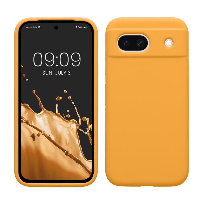 kwmobile スマホケース Google Pixel 8a対応 ケース - TPU リキッド シリコン カバー - 耐衝撃 傷防止 サラサラ Case マンゴーぴったり: Google Pixel 8a対応リキッドシリコンケース: マン...