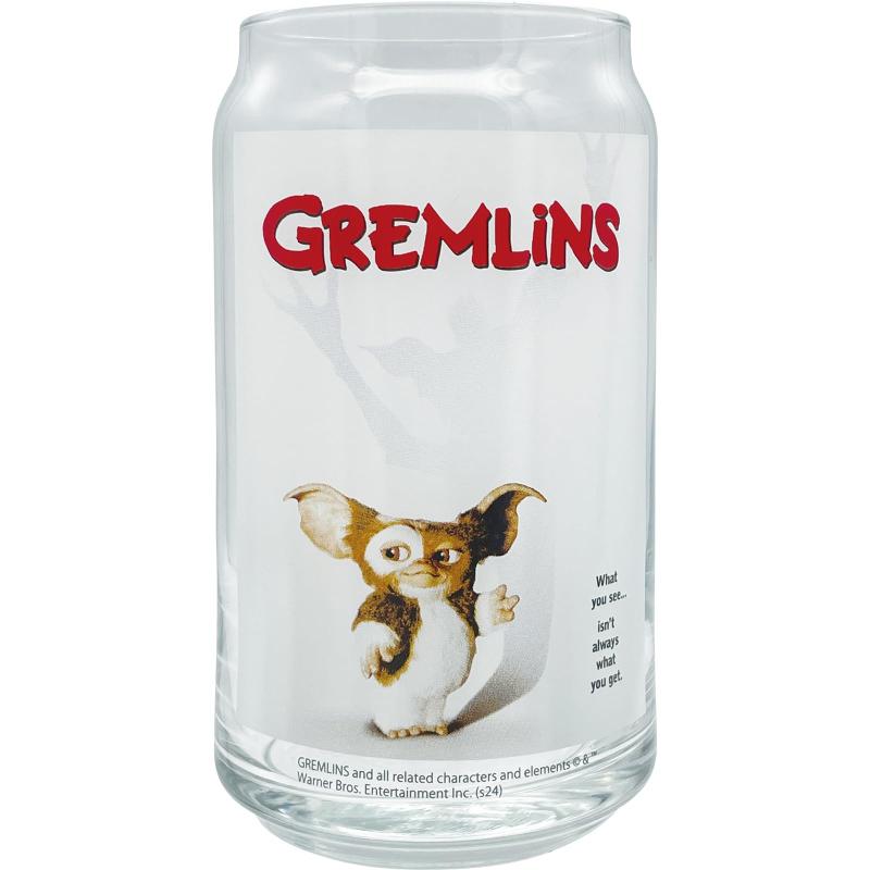「 GREMLiNS グレムリン 」 ギズモ 告知ポスター柄 ジュースグラス 大きい 缶型グラス コップ グッズ 映画 雑貨 食器 クリア 約径7×13cm 360ml 日本製 SAN4777-4