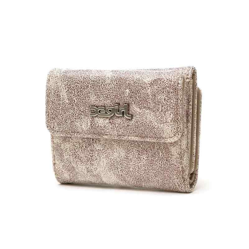 [X-girl] ディストレスフェイクレザーミニウォレット DISTRESSED FAUX LEATHER MINI WALLET 105244054012【サイズ】縦10cm/横8cm【仕様】外側:ボタン付き小銭入れ×1/内側:カードポケ...