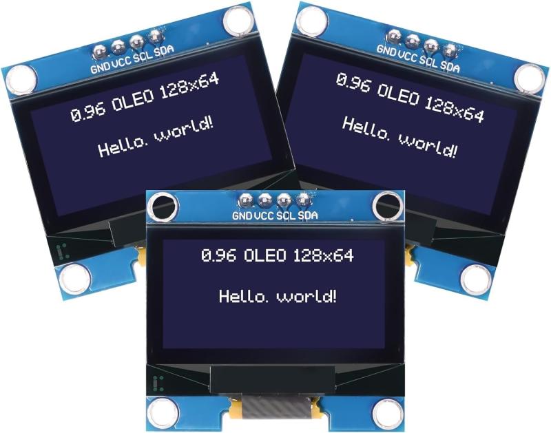 RUIZHI 3個 OLEDディスプレイ OLEDモジュール 0.96インチ I2C 128X64 SSD1315 4ピン 白 Arduinoに対応 Raspberry Piに対応1.「寸法」0.96インチ; 解像度：128*64 ; 電源...