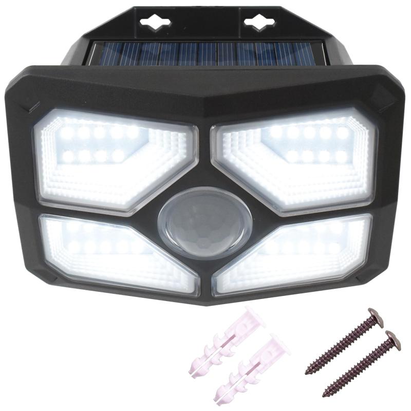 DAISHIN 明るさ切替えできる ソーラーライト DLS-WL006 センサーライト 屋外 ソーラー 人感 led 防水規格 防雨 ソーラーライト LED 人感センサーライト ルーメン 屋外 外 防犯ライト ガレージ 庭 玄コンセントがい...