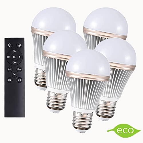 LED電球 E26口金 12W リモコン付き ledライト 電球100W相当 電球色 昼光色 調光調色 タイマー付き 常夜灯 明るさメモリ機能 (リモコン+電球5個)　2年 PSE認証あり調光調光可能なLED電球です。E26　12W（MAX...