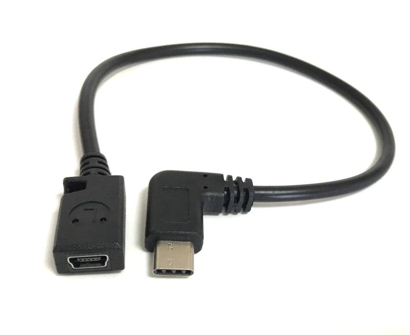 Access E Direct 【L型 25cm】 ミニUSB から タイプ C変換 ケーブル + マイクロファイバークロス付き USB MiniB 5Pin メス to Type C オス L字 変換ケーブル Mini16-M-C汚れもス...