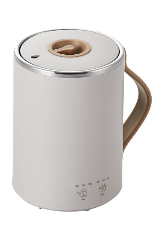 エレコム マグカップ型電気なべ 電気ケトル 350mL Cook Mug クックマグ 【 湯沸かし 煮込み 温度調節 タイマー付き 保温 】 スープメーカー ケーブル長 1.5m HAC-EP02