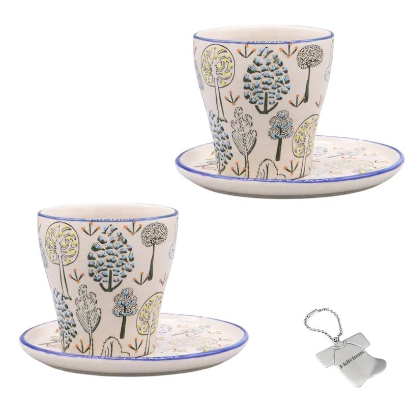 J-kitchens Select 2個入 セット 花瓶 陶器 植木鉢 フラワー 東欧風 フラワーベース D Φ8.5xH8.5cm ツリー （オリジナルタグ1個付）No4947本体素材：セラミック製品サイズ：本体／約Φ8.5x8.5cm ...