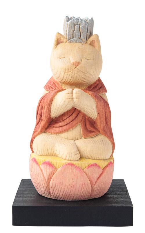 猫buddha 勢至菩薩（午年の守護本尊） 仏屋さかい原型監修＿十二支守り本尊 仏像 招き猫 まねき猫 置物（NB8せいし猫buddha(にゃんぶっだ) 干支守護本尊　仏屋さかい原型彫刻・複製監修 可愛い猫の仏様シリーズ本体サイズ(持物含む...
