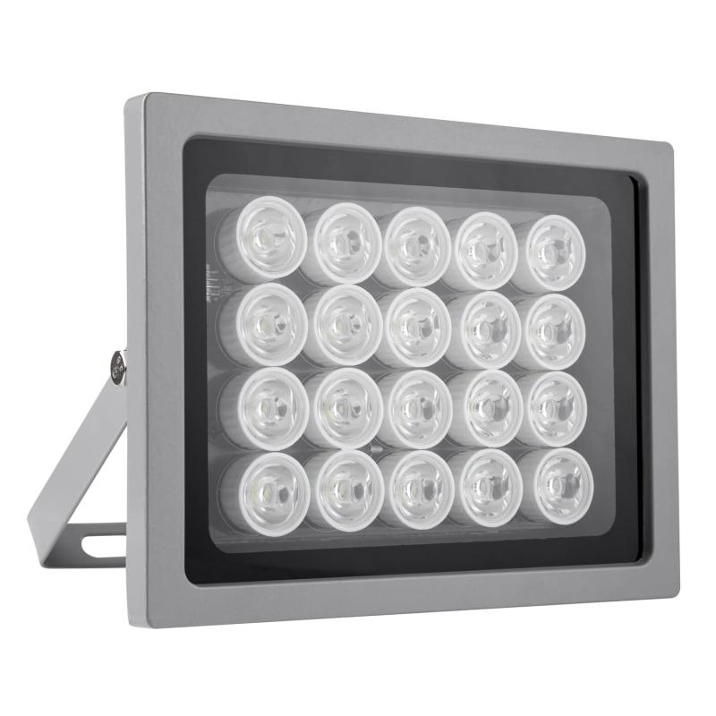 ICAMI 防犯照明 LED 投光器 センサーライト 20W 昼光色 防犯カメラ投光器/監視カメラ補助照明/照射力重視/自動夜間点灯850nm波長、光センサー制御、低照度環境で自動的にオンにする視野角45°、ベストマッチ8mmレンズ。屋内と...