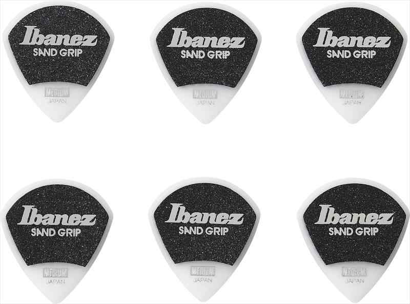 Ibanez 滑り止め素材を使用したピック Grip Wizard Series Sand Grip Pick 【MEDIUM】 6枚パック ホワイト PPA18MSGWH ティアドロップ滑り止め素材を使用したピック Grip Wizard...